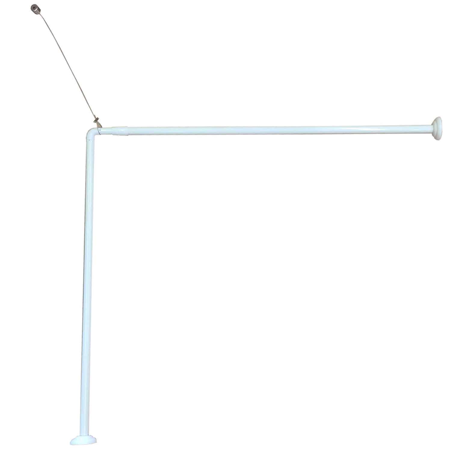 Adjustable L-Shaped Corner Bathtub Curtain Rod 37" to 71"L