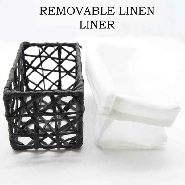Paper Rope Storage Utilities Baskets Totes Set of 4 Black