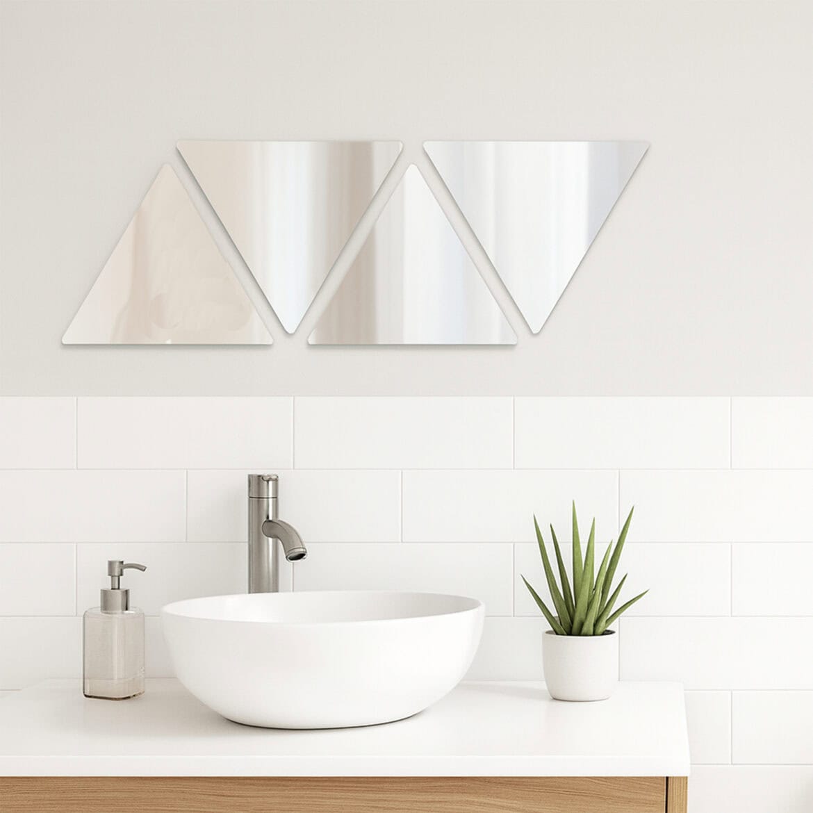 Small Decorative Wall Self Adhesive Shaped Mirrors - Set of 53899