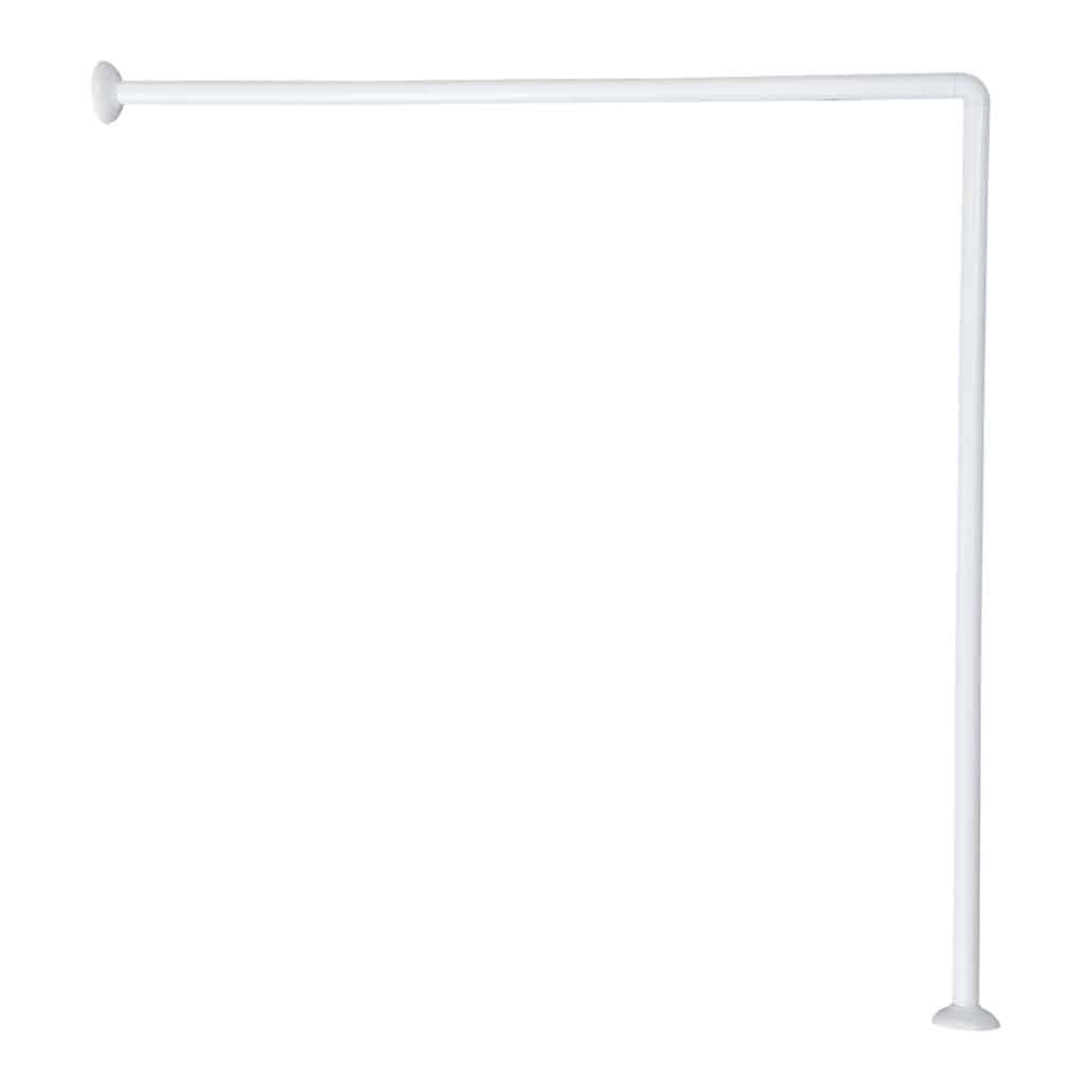 Wall Mounted Corner Shower Curtain Rod 35.4 - 35.4 Inches White