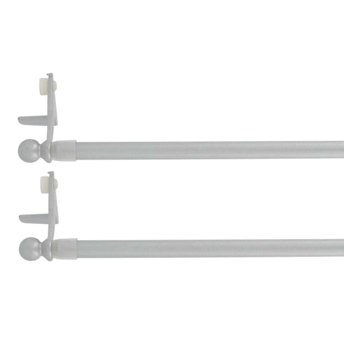 Set of 2 Silver Adjustable Tension Rods FixVit 12" to 20" Diam 0.5"