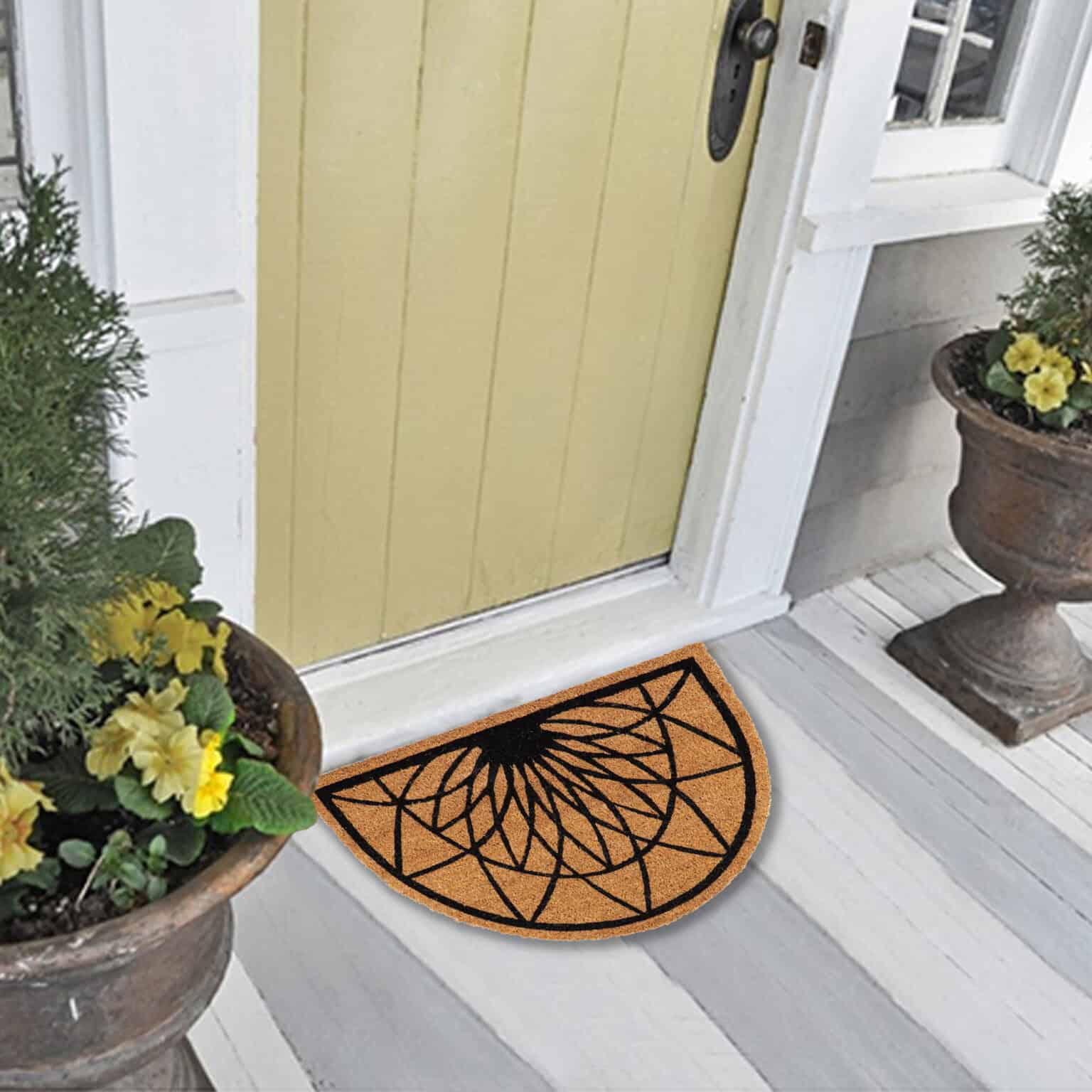 Half Round Coir and PVC Door Mat