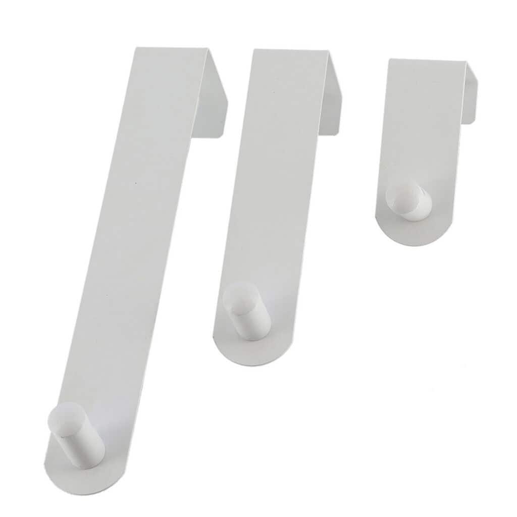 Set of 3 White Over Door Hooks