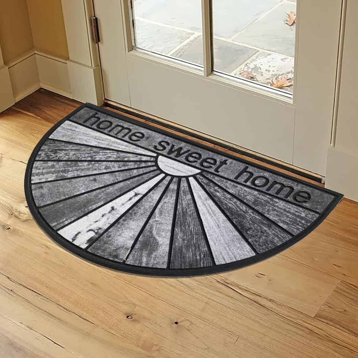 Gray Half-Round Door Mat Sweet | Evideco